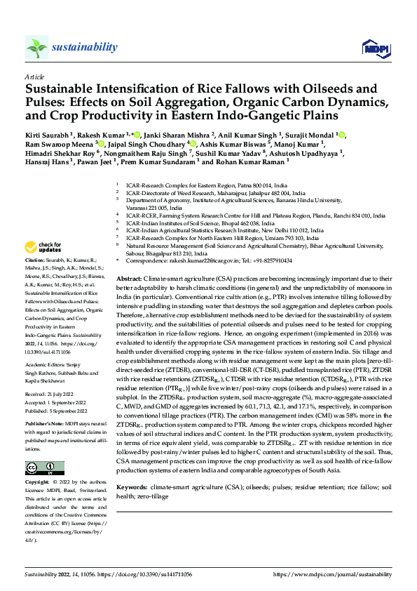 (PDF) Sustainable Intensification of Rice Fallows with Oilseeds and ...