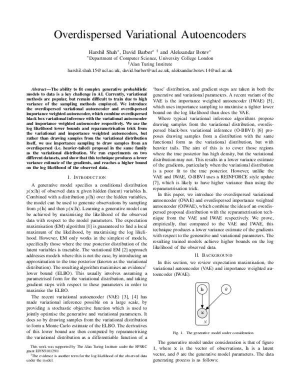 (PDF) Overdispersed variational autoencoders