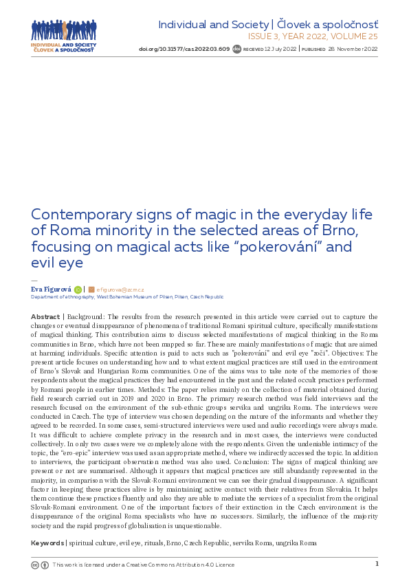(PDF) Contemporary signs of magic in the everyday life of Roma minority ...