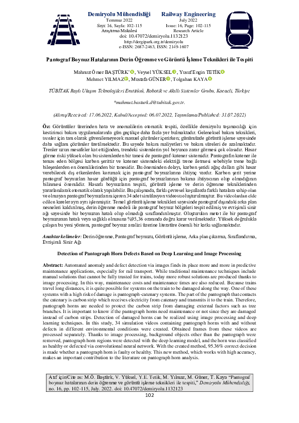 (PDF) Detection of Pantograph Horn Defects Based on Deep Learning and ...