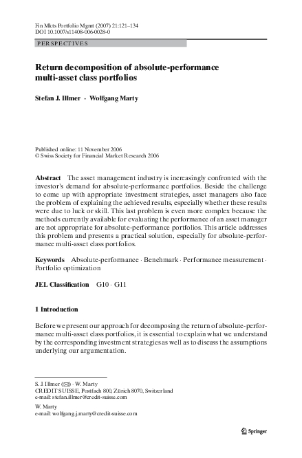 (PDF) Return decomposition of absolute-performance multi-asset class ...