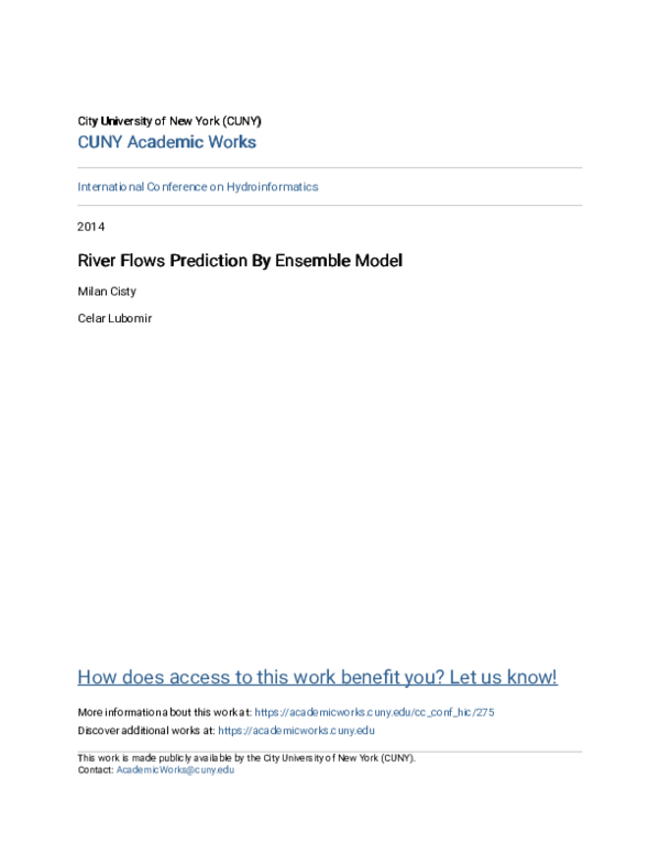 (PDF) River Flows Prediction By Ensemble Model