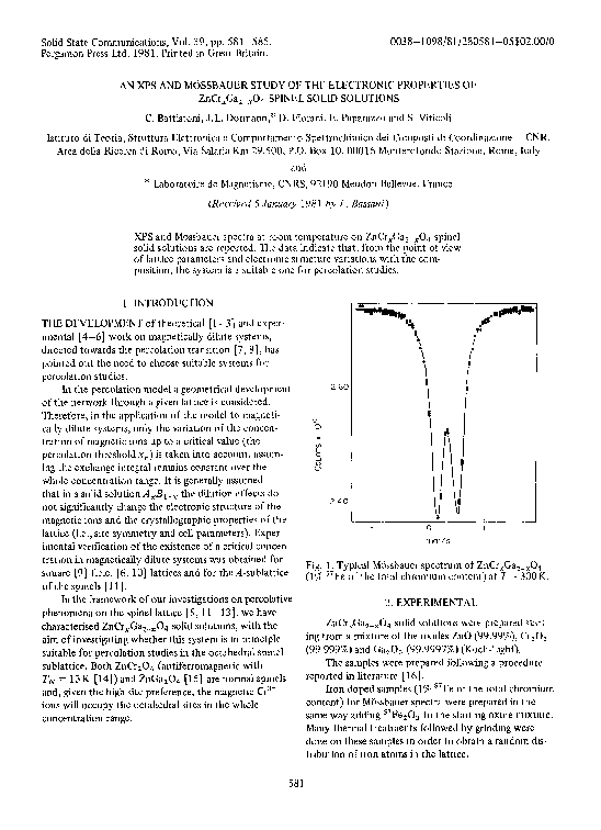 (PDF) An XPS and Mössbauer study of the electronic properties of ...