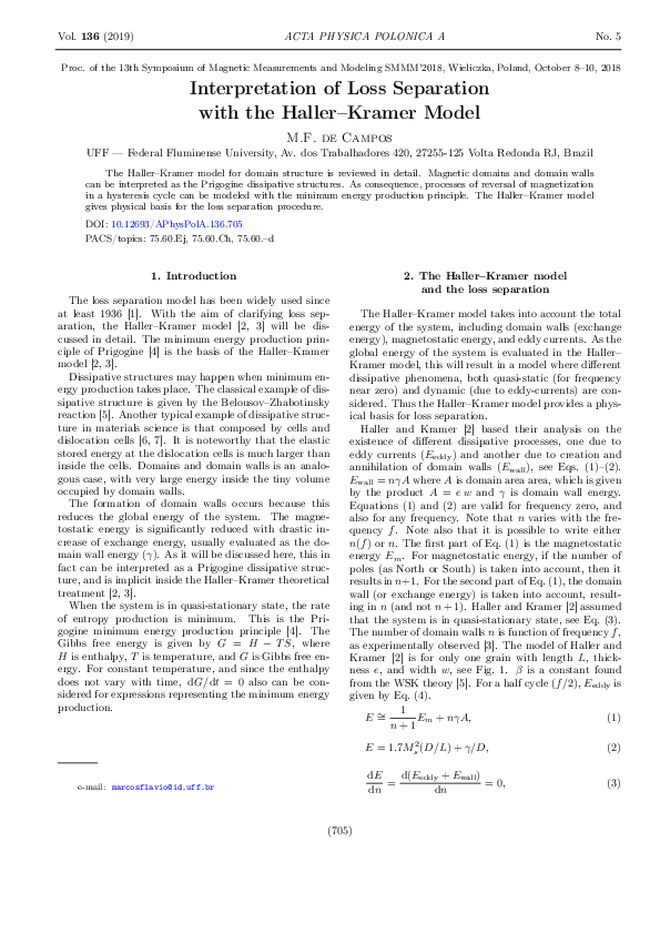 (PDF) Interpretation of Loss Separation with the Haller-Kramer Model