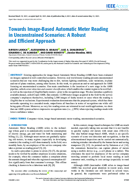 (PDF) Towards Image-Based Automatic Meter Reading in Unconstrained Scenarios: A Robust and ...