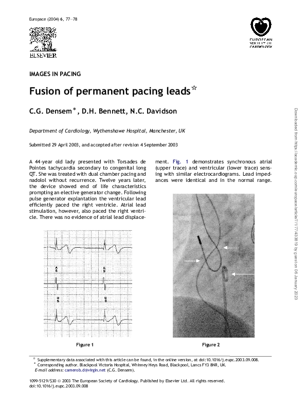 (PDF) Efficacy of an implantable cardioverter-defibrillator in a ...