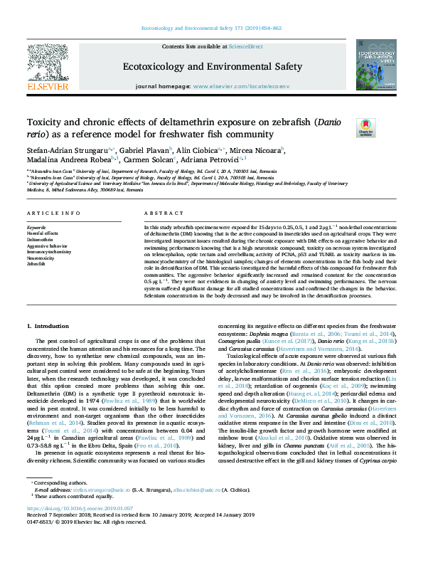 (PDF) Toxicity and chronic effects of deltamethrin exposure on ...