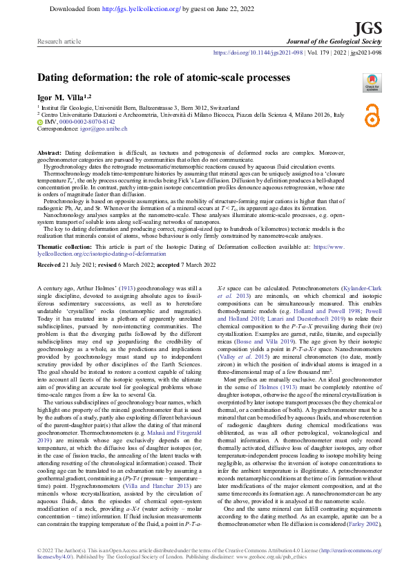 Pdf Dating Deformation The Role Of Atomic Scale Processes
