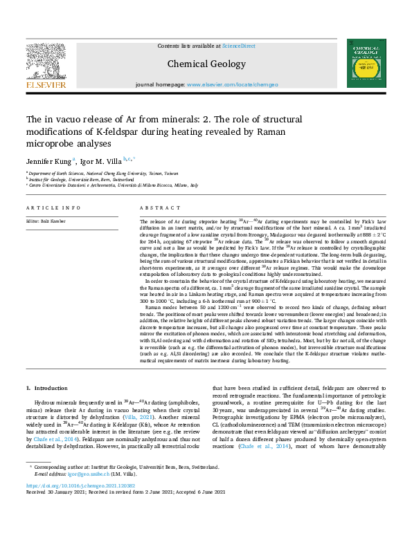 (PDF) The in vacuo release of Ar from minerals: 2. The role of ...