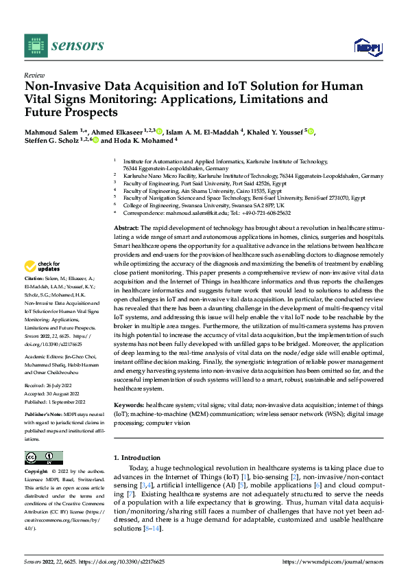 Pdf Non Invasive Data Acquisition And Iot Solution For Human Vital