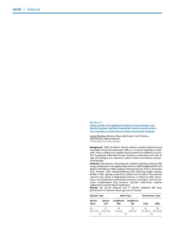 (PDF) EP.TH.177Safety profile of SurgiMend Acellular Dermal Matrix and ...