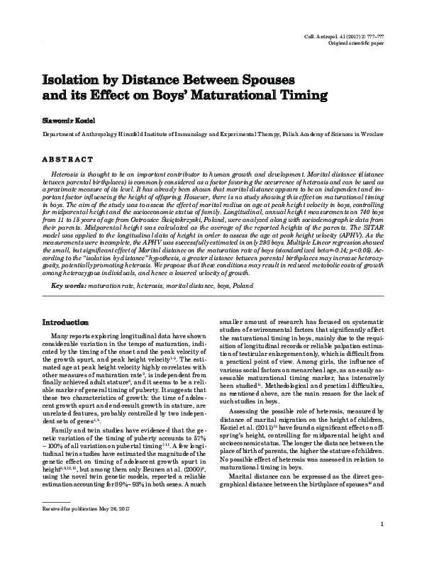 (PDF) Isolation by distance between spouses and its effect on children ...
