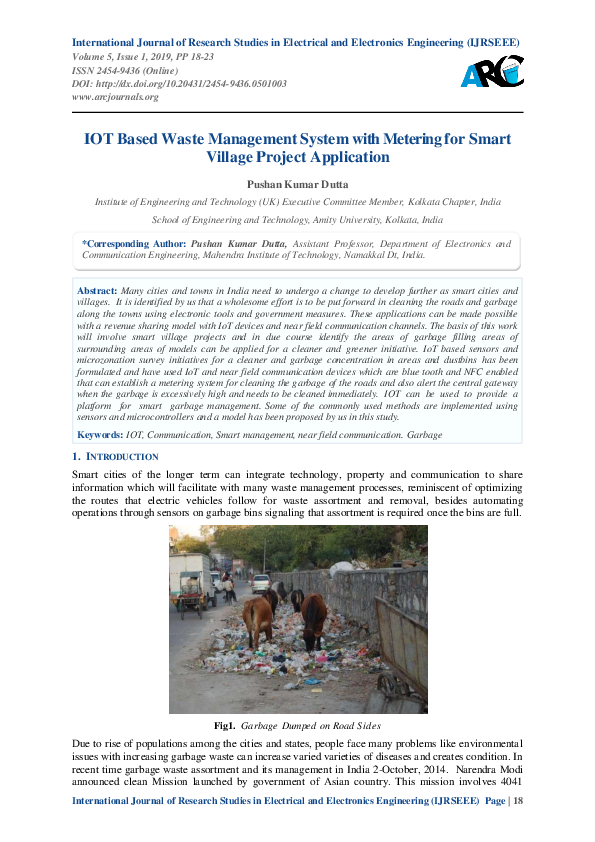 (PDF) IOT Based Waste Management System with Metering for Smart Village ...