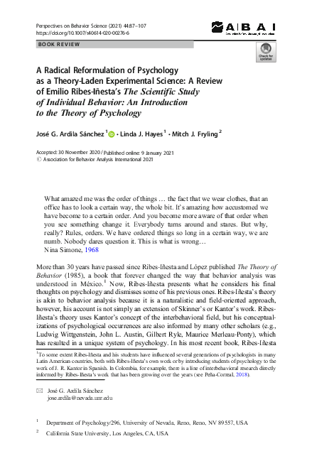 (PDF) A Radical Reformulation of Psychology as a Theory-Laden ...