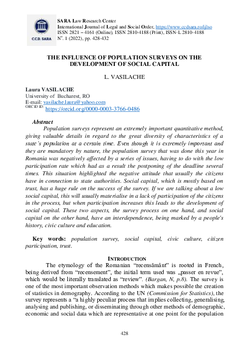 (PDF) The Influence of Population Surveys on the Development of Social ...