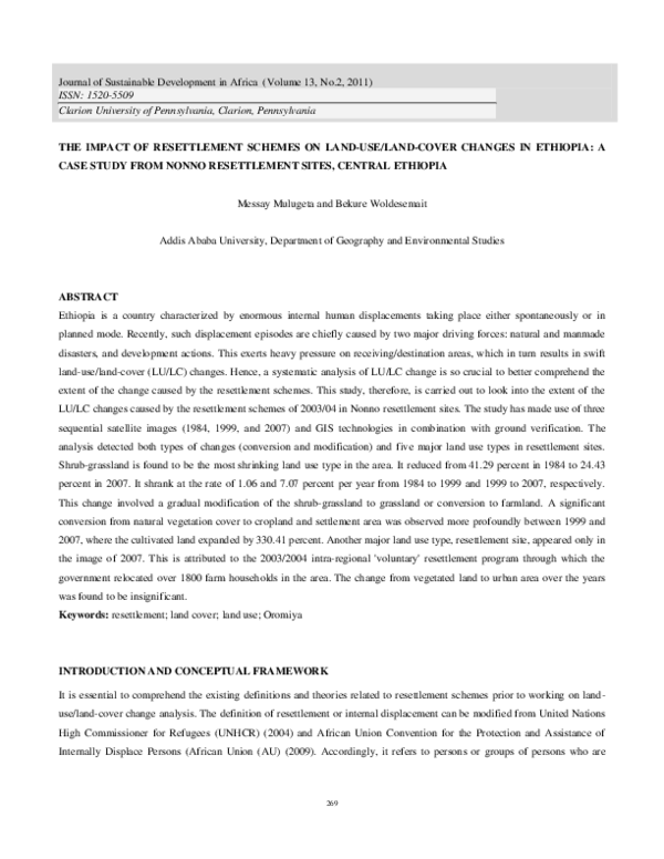 (PDF) The Impact of Resettlement Schemes on Land-Use/Land-Cover Changes ...