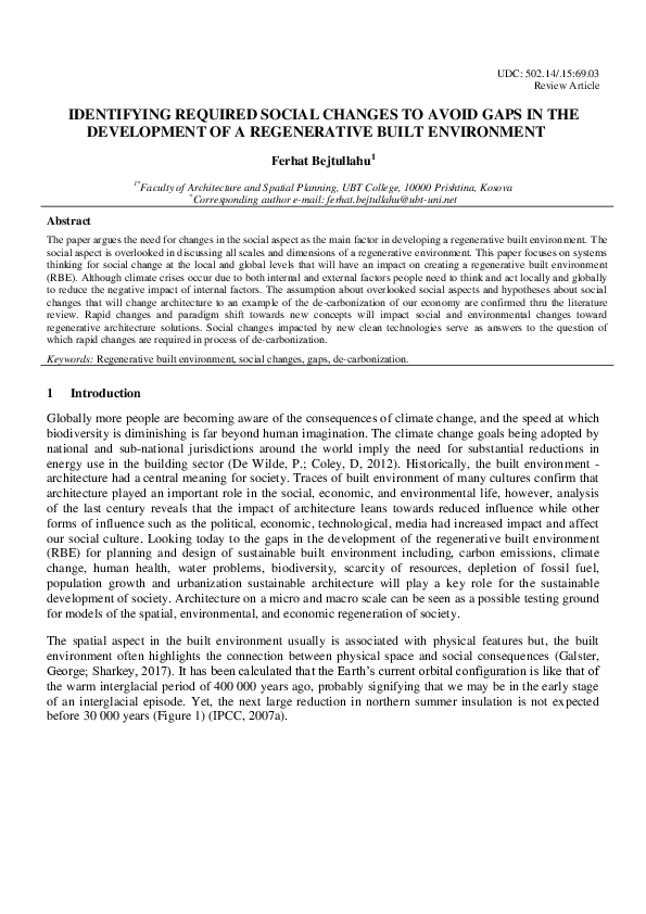(PDF) IDENTIFYING REQUIRED SOCIAL CHANGES TO AVOID GAPS IN THE ...