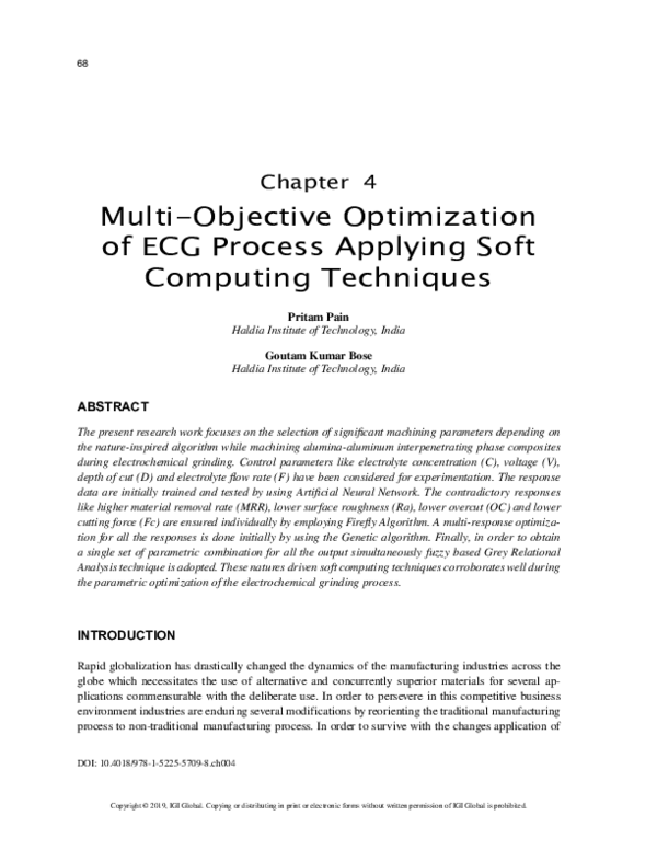 Pdf Multi Objective Optimization Of Ecg Process Applying Soft Computing Techniques