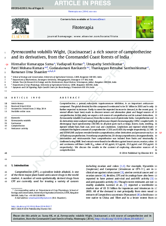 (PDF) Pyrenacantha volubilis Wight, (Icacinaceae) a rich source of ...