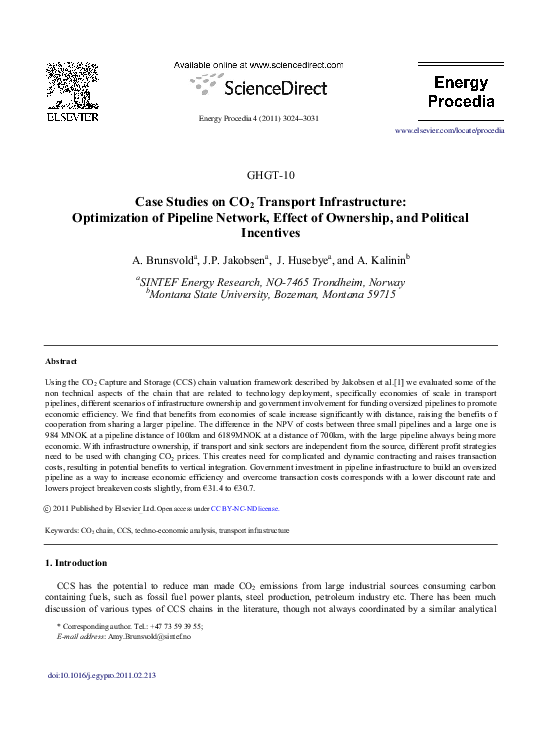 (PDF) Case studies on CO2 transport infrastructure: Optimization of pipeline network, effect of ...