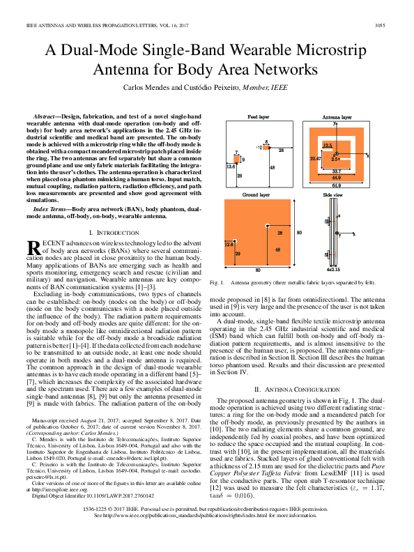 (PDF) A Dual-Mode Single-Band Wearable Microstrip Antenna for Body Area ...