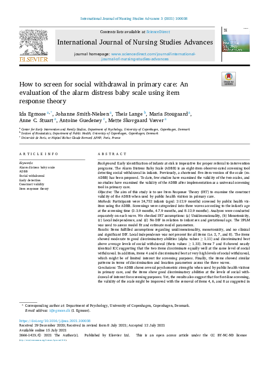 (PDF) How to screen for social withdrawal in primary care: An ...