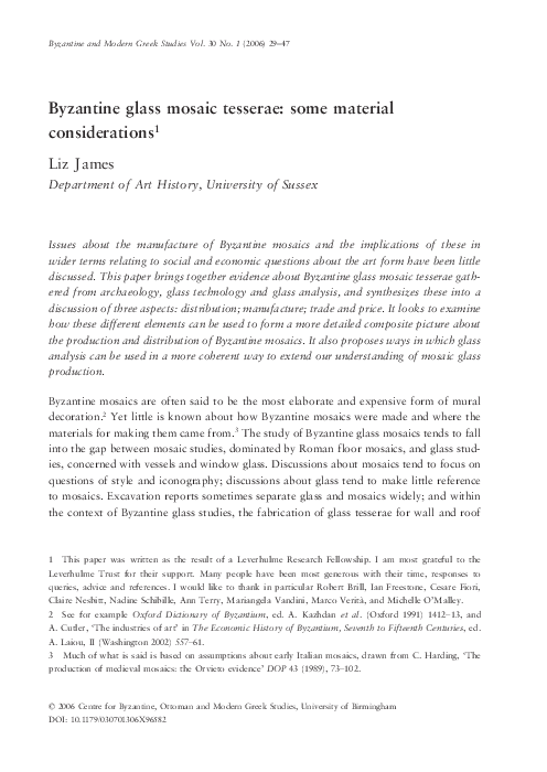 (PDF) Byzantine glass mosaic tesserae: some material considerations