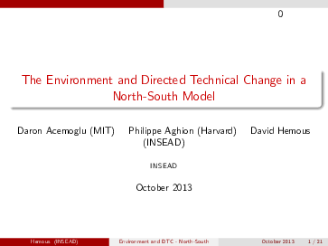 (PDF) The environment and directed technical change in a North-South model