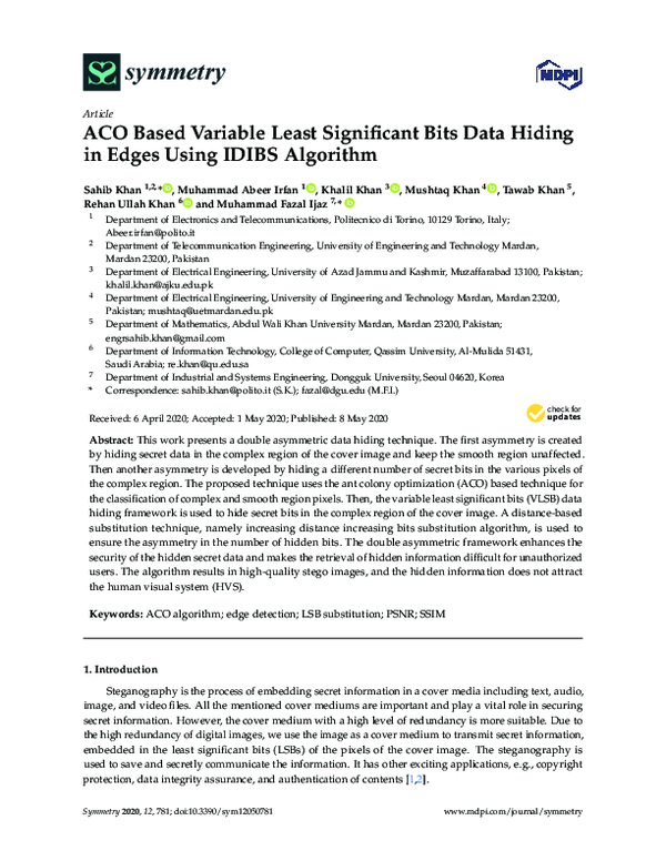 Pdf Aco Based Variable Least Significant Bits Data Hiding In Edges Using Idibs Algorithm
