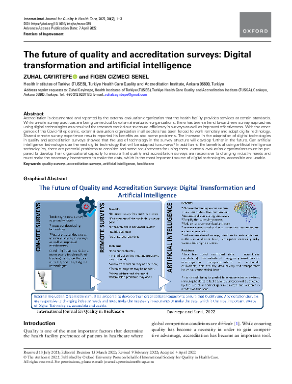 (PDF) The future of quality and accreditation surveys: Digital ...