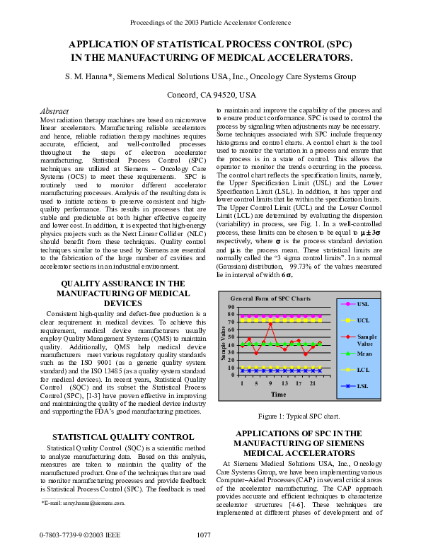 (PDF) Application of Statistical Process Control (SPC) in the ...