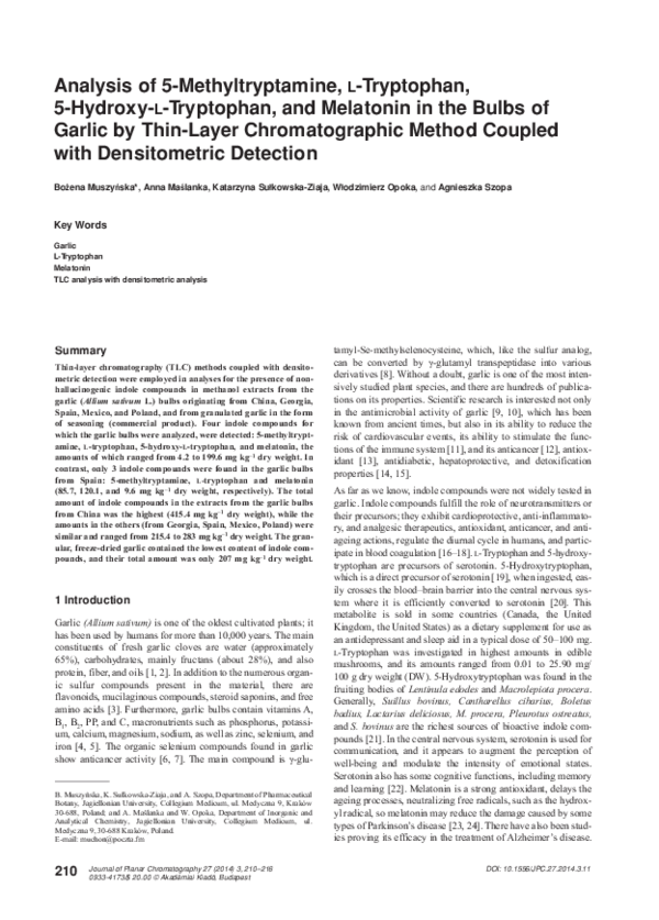 (PDF) Analysis of 5-Methyltryptamine,L-Tryptophan, 5-Hydroxy-L ...