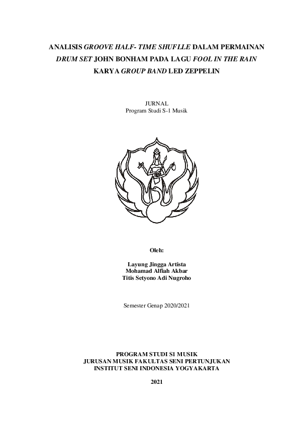 (PDF) Analisis Groove Half-time Shuffle dalam Permainan Drum set John ...