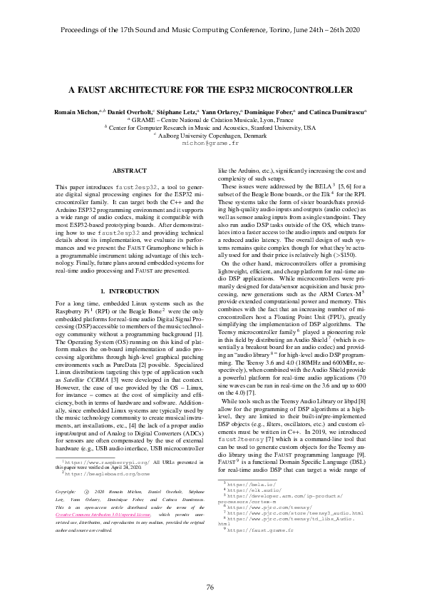 (PDF) A faust architecture for the ESP32 microcontroller