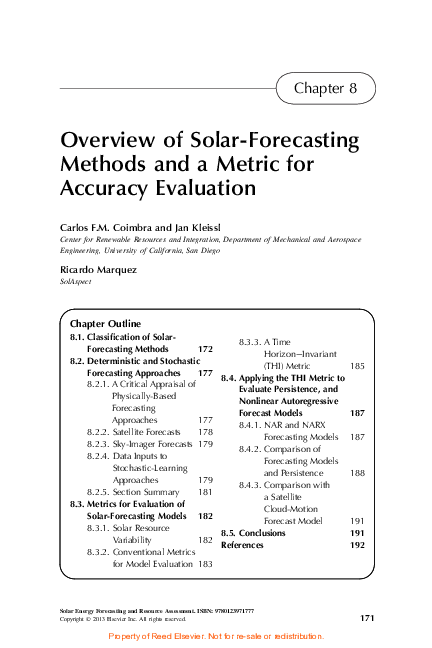 (PDF) Overview of Solar-Forecasting Methods and a Metric for Accuracy Evaluation