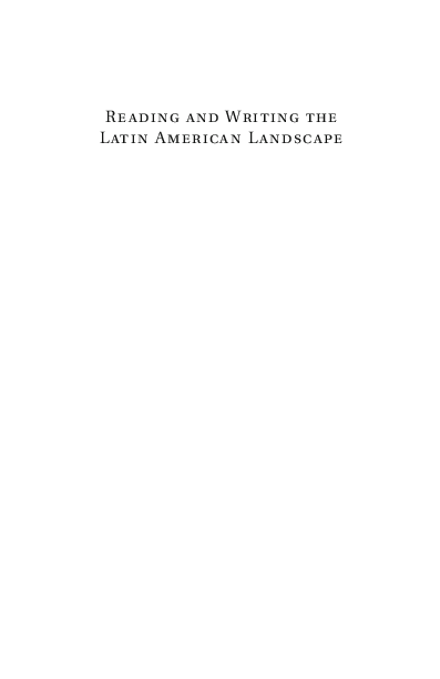(PDF) Reading and Writing the Latin American Landscape