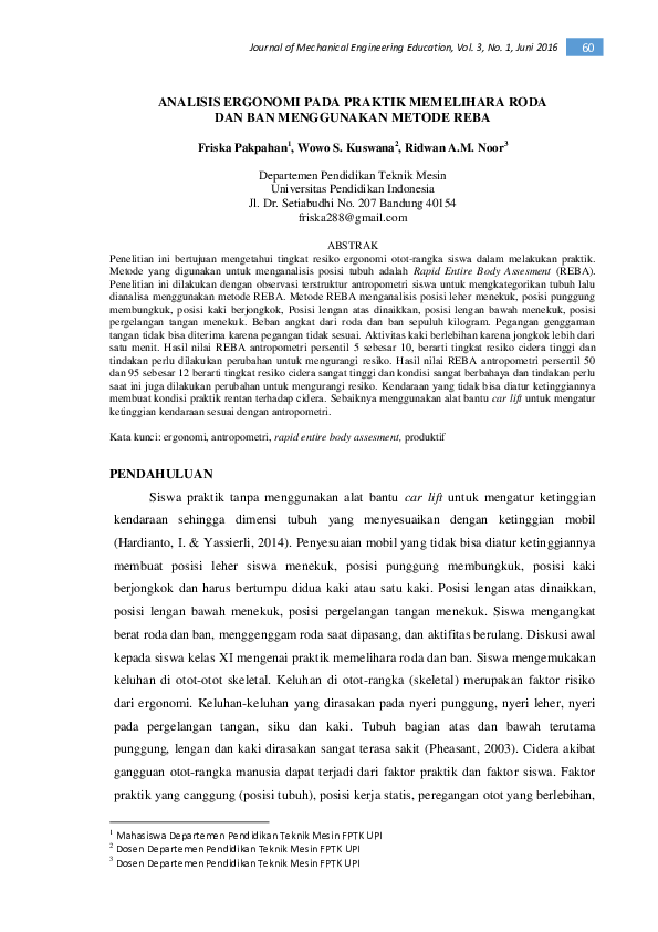 (PDF) Analisis Ergonomi Pada Praktik Memelihara Roda Dan Ban ...