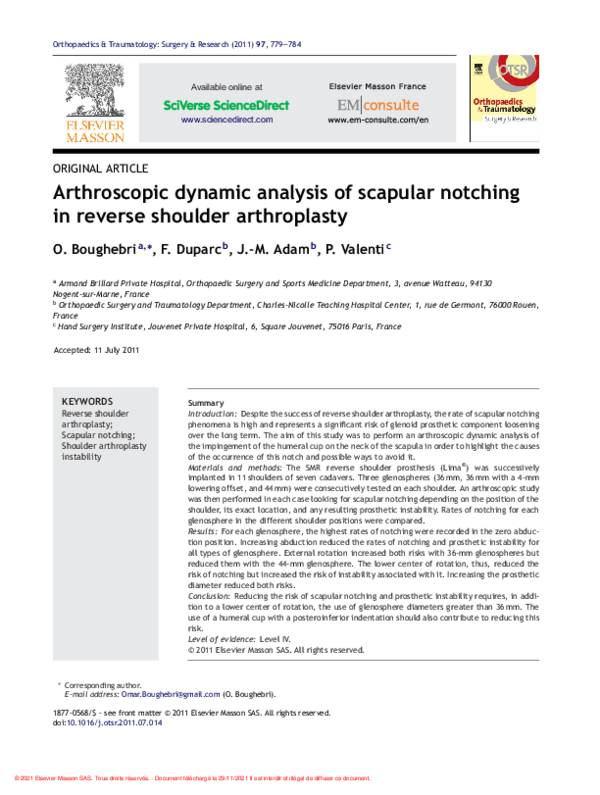 (PDF) Arthroscopic dynamic analysis of scapular notching in reverse ...