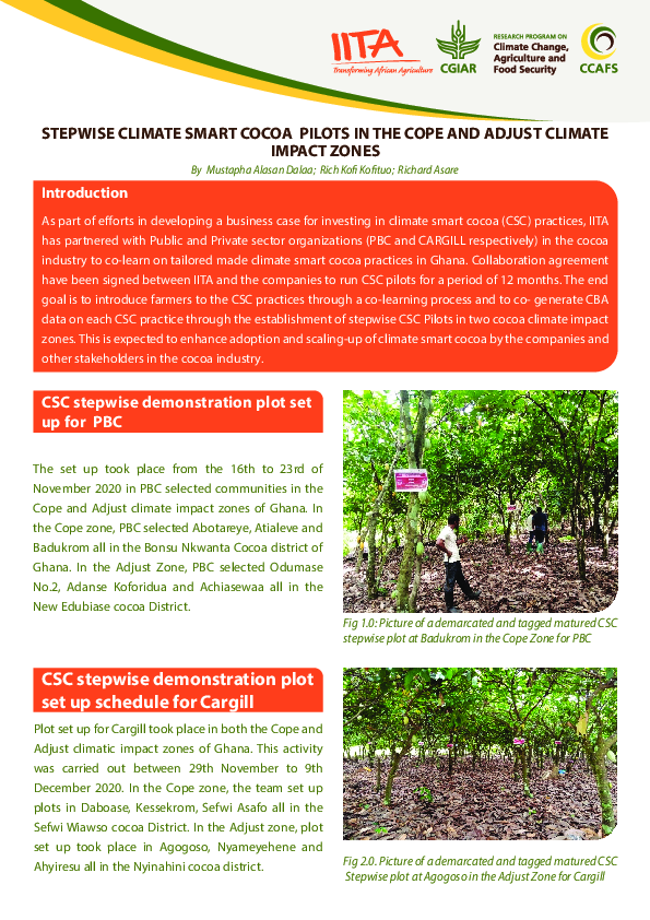 (PDF) Stepwise Climate-Smart Cocoa pilots in the cope and adjust ...