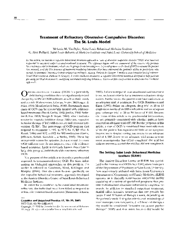 (PDF) Treatment of refractory obsessive-compulsive disorder: The St ...