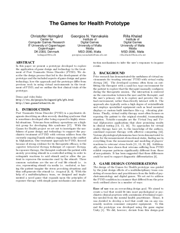 (PDF) The games for health prototype