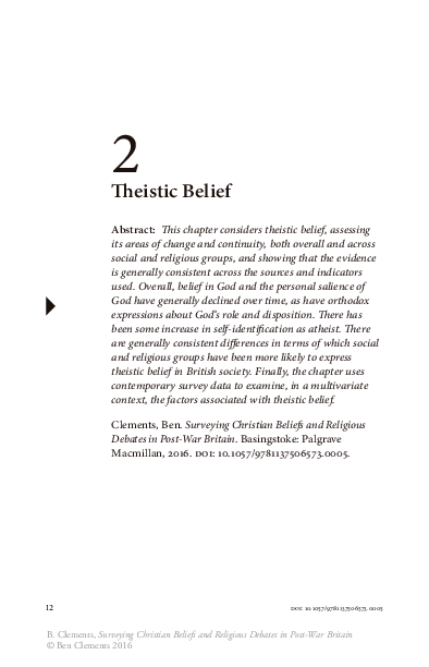 (PDF) Theistic Belief