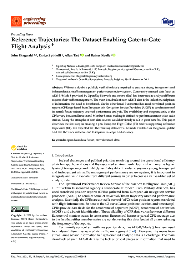 (PDF) Reference Trajectories: The Dataset Enabling Gate-to-Gate Flight ...