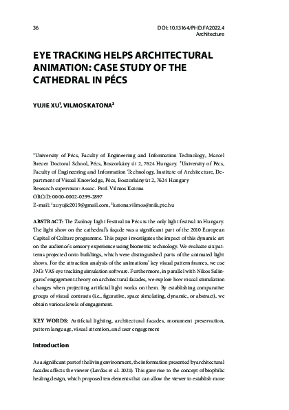 (PDF) Eye tracking helps architectural animation: Case study of the cathedral in Pécs