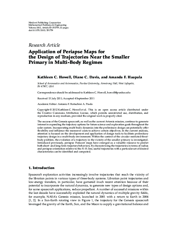 (PDF) Application of Periapse Maps for the Design of Trajectories Near ...