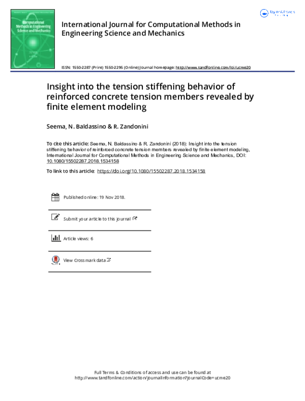 (PDF) Insight into the tension stiffening behavior of reinforced concrete tension members ...