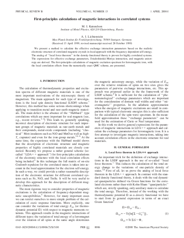 (PDF) First-Principles Calculations of Magnetic Interfaces and Multilayers