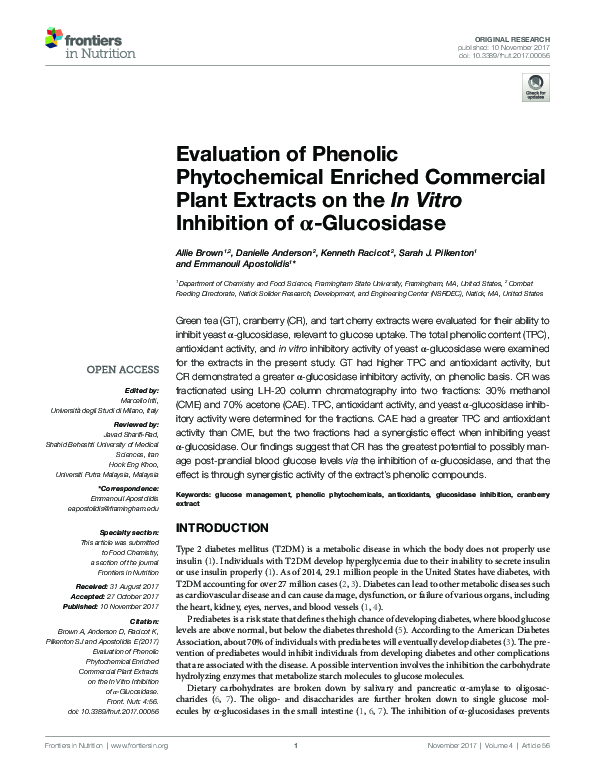 (PDF) Evaluation of Phenolic Phytochemical Enriched Commercial Plant Extracts on the In Vitro ...