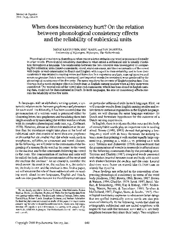 (PDF) When does inconsistency hurt? On the relation between ...