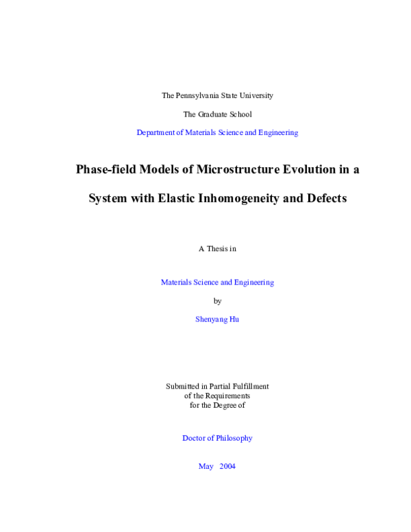 Pdf Phase Field Models Of Microstructure Evolution In A